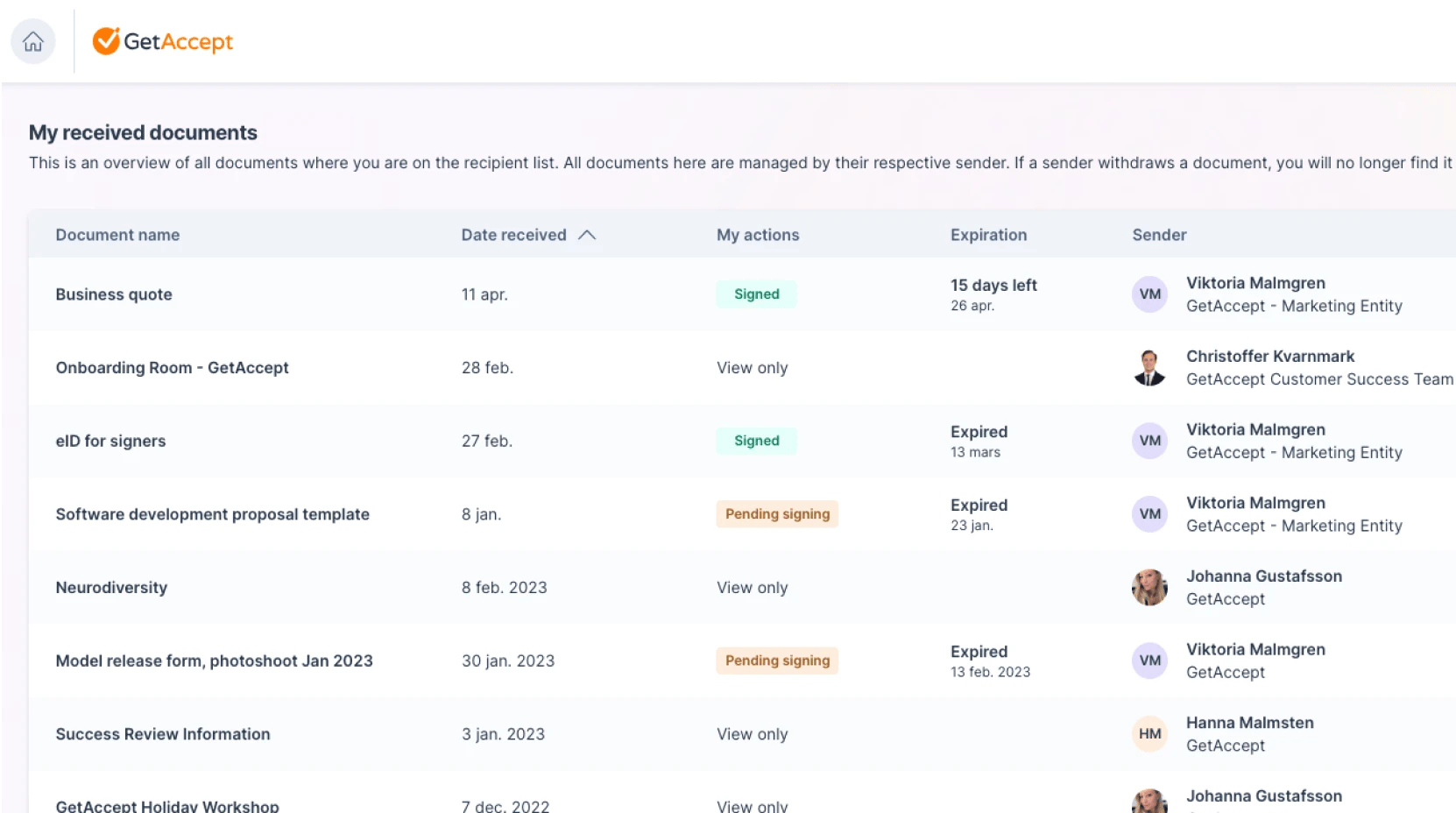 Speed up the approval process with My Received Documents